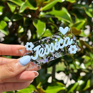 Daisy Name Tag Retro Flower Topper Name Plate Personalization Tumbler ...