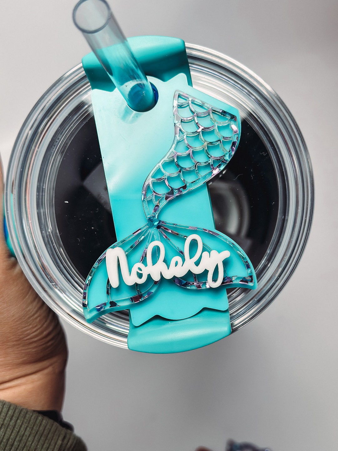 Personalized Tumbler Plate Mermaids Name Tag Accessory Custom Tumbler ...