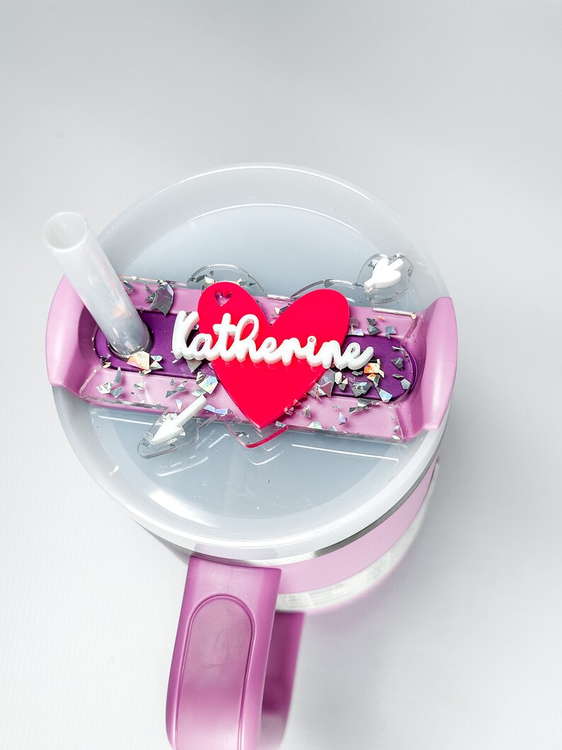 Personalized Heart Name Plate H20 Topper Name Plate Quencher H2.0 ...