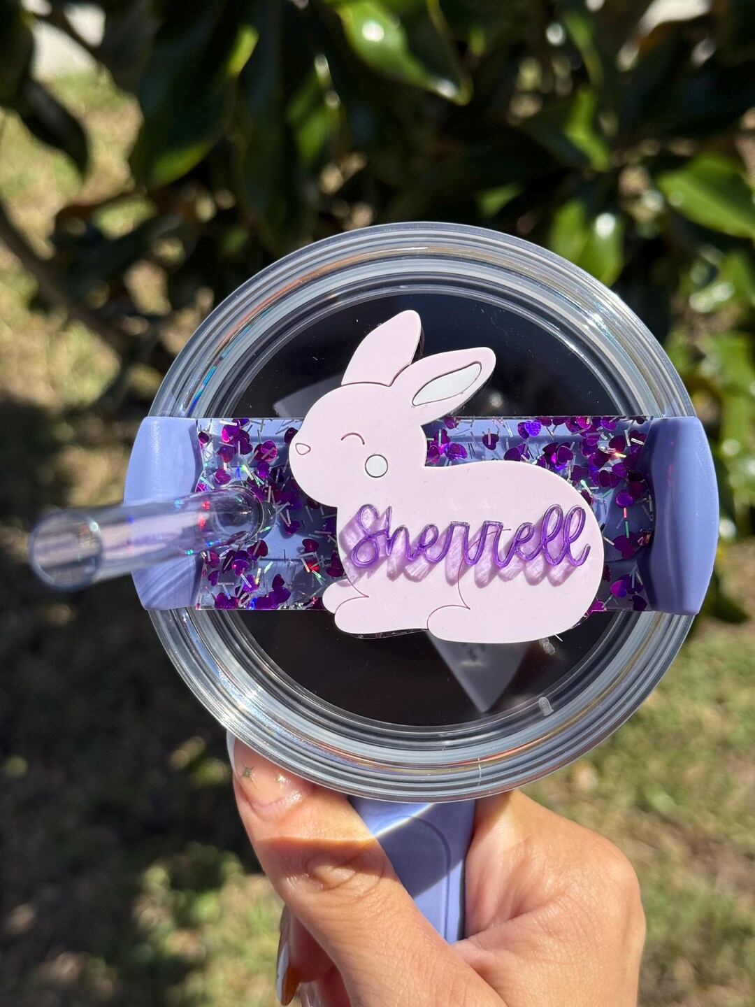Easter Bunny Name Plate Bunny Charm Stanley Straw Topper Stanley ...