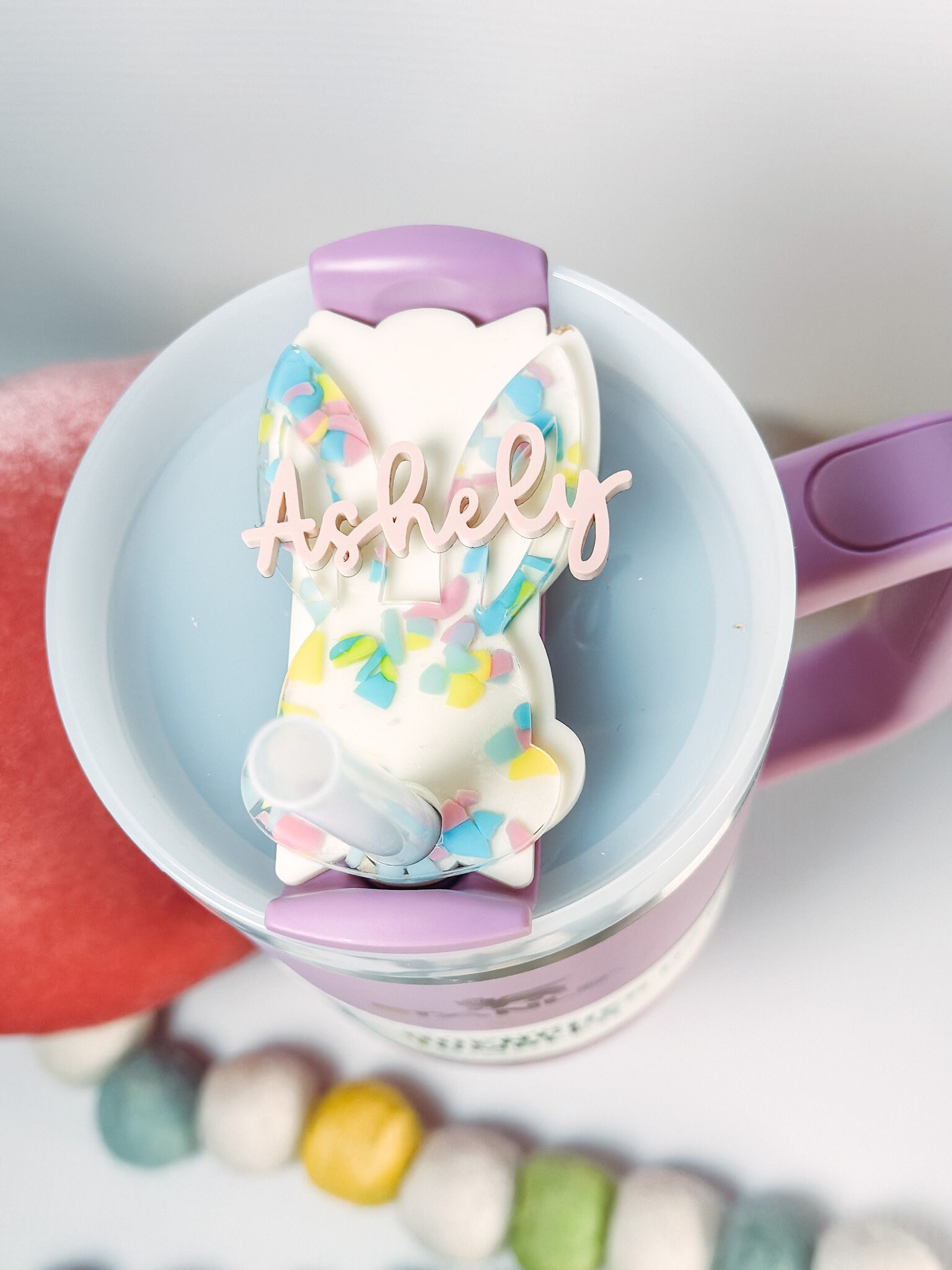 Personalized Bunny Head Stanley Topper 30oz or 40oz H2.0 Easter Topper ...