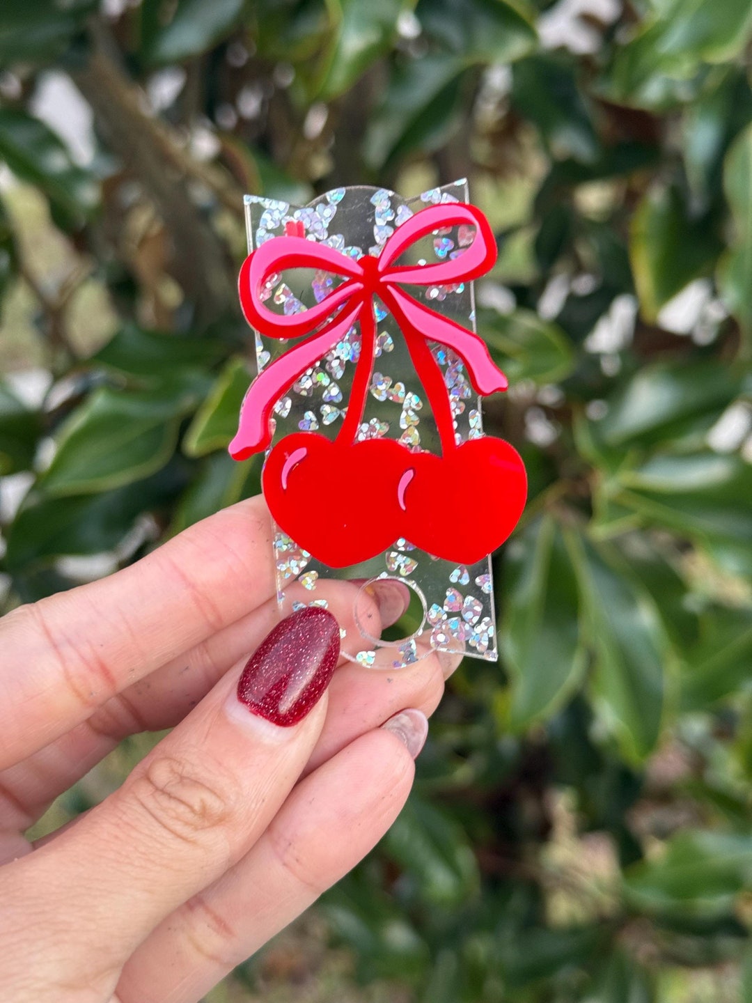 Coquette Bow Charms Cherry Hearts Tumbler Topper Personalized Coquette ...