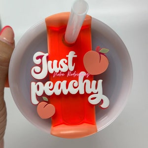 Just Peachy Tumbler Topper Peach Stanley Name Plate Name Plate Name ...