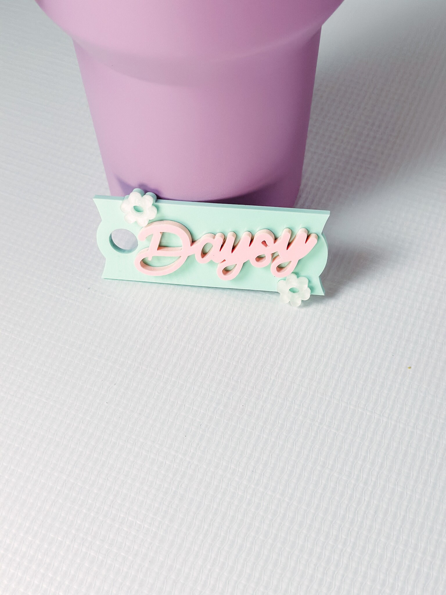 Daisy Name Tag Retro Flower Topper Name Plate Personalization Tumbler ...