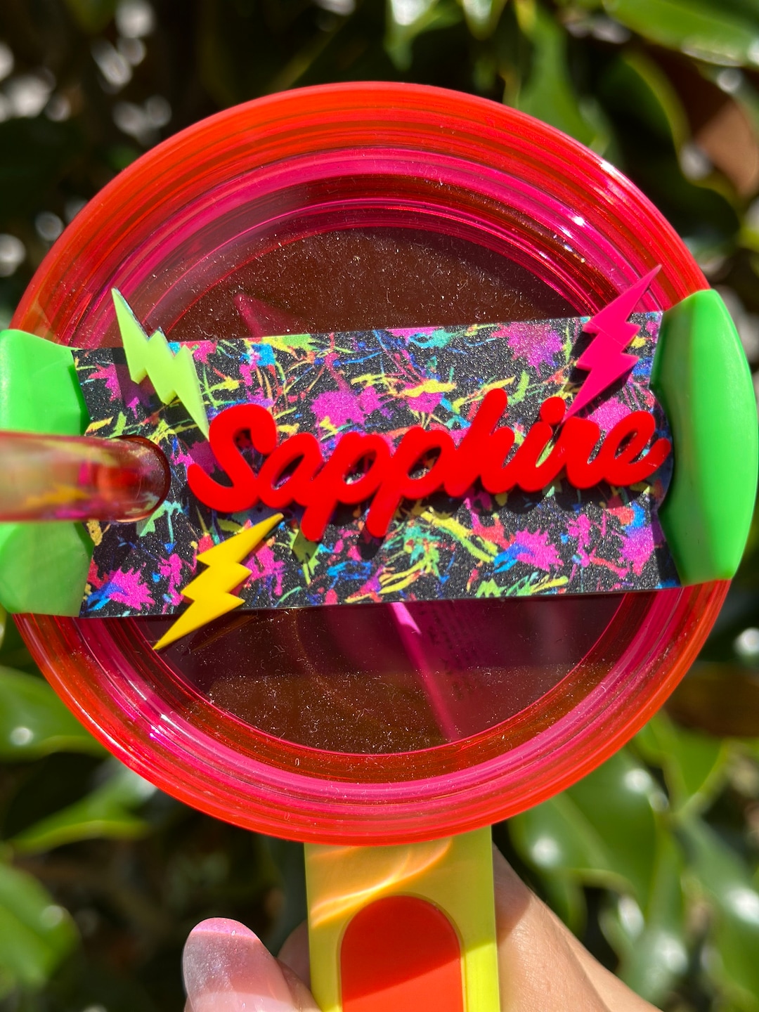 Name Tag Retro 80s Topper Name Plate Personalization Tumbler Name Tag ...