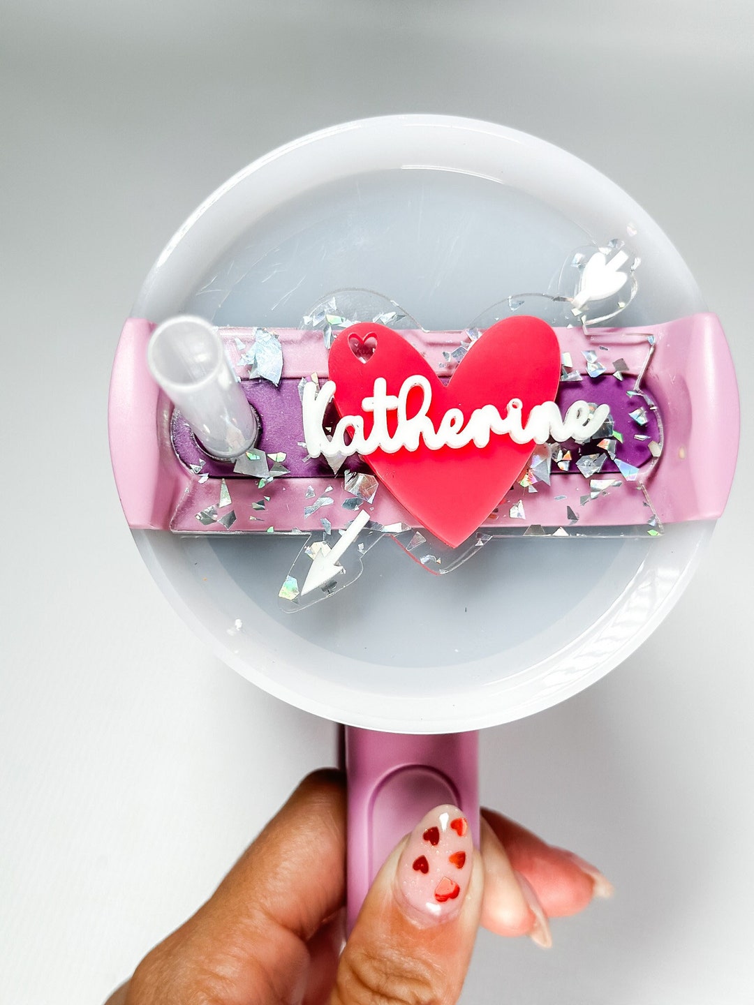 Personalized Heart Name Plate H20 Topper Name Plate Quencher H2.0 ...