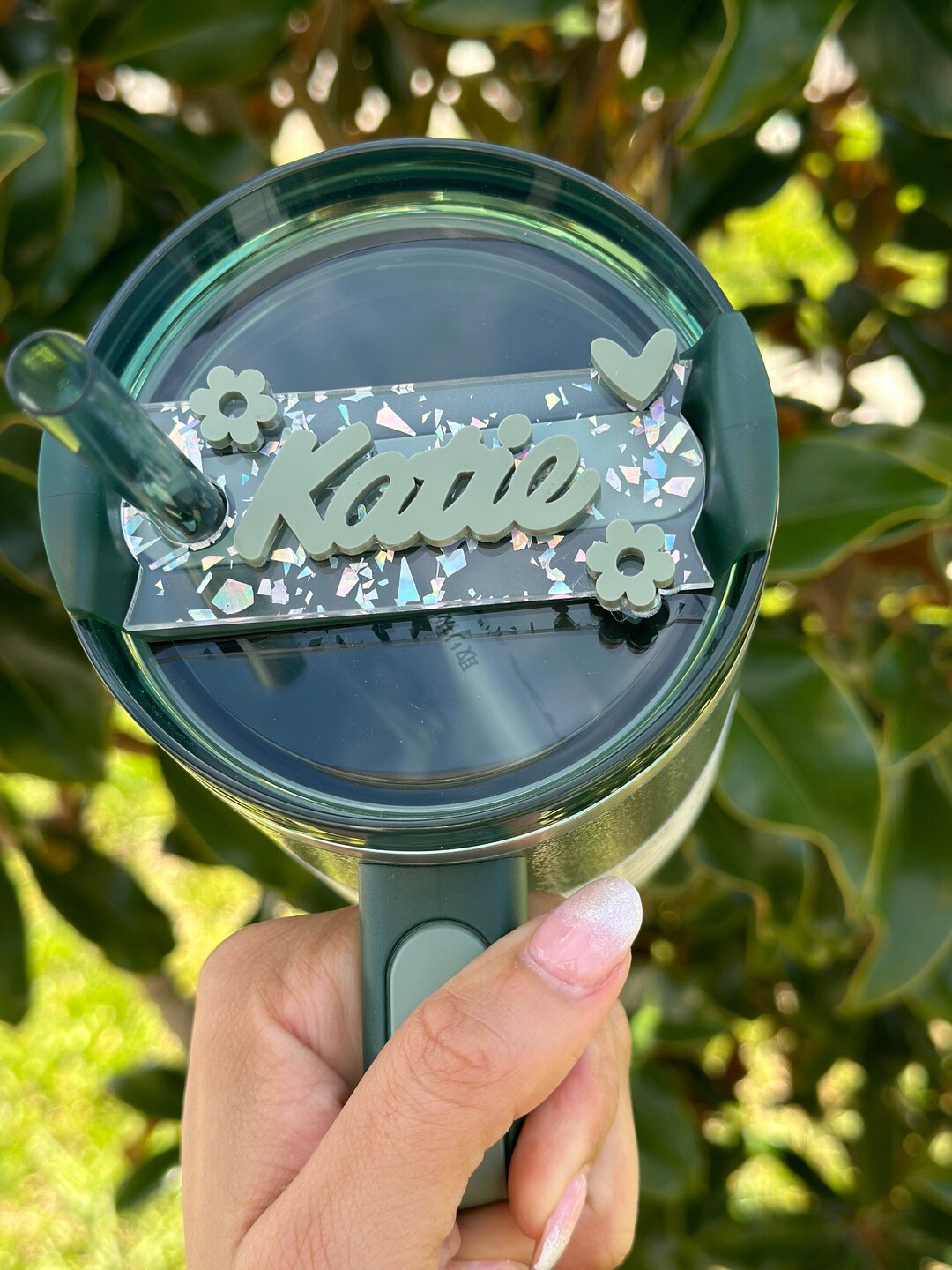 Daisy Name Tag Retro Flower Topper Name Plate Personalization Tumbler ...