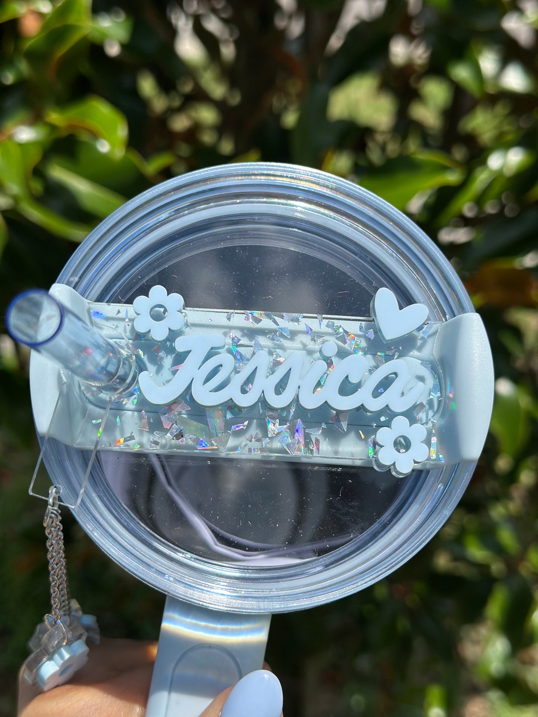 Daisy Name Tag Retro Flower Topper Name Plate Personalization Tumbler ...