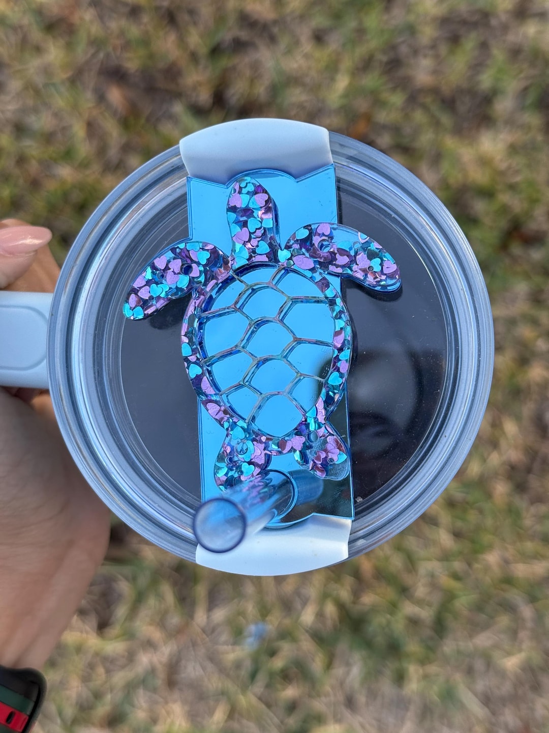 Sea Turtle Name Tag Personalized Turtle Topper Stanley Tumbler Name ...