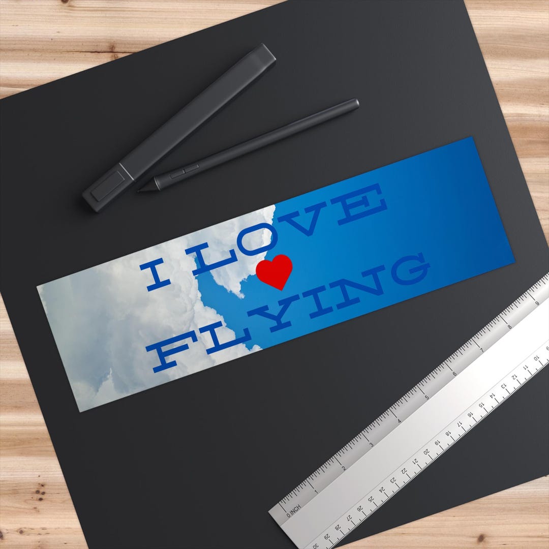 I LOVE FLYING Bumper Sticker Aviation Enthusiast Gift Computer Sticker ...