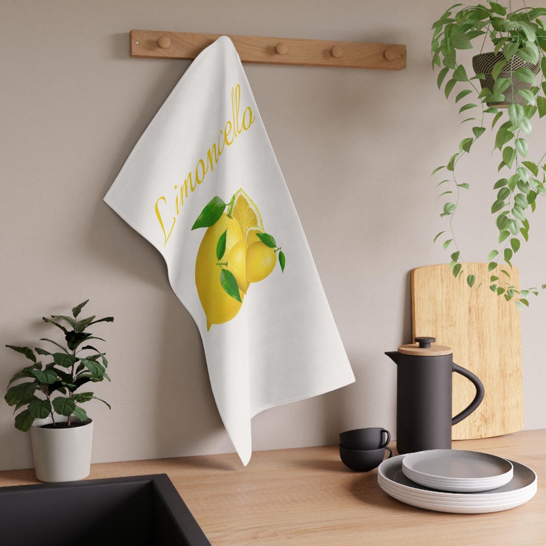 LIMONCELLO Tea Towel Italian Lemon Kitchen Decor Citrus Dish Cloth ...