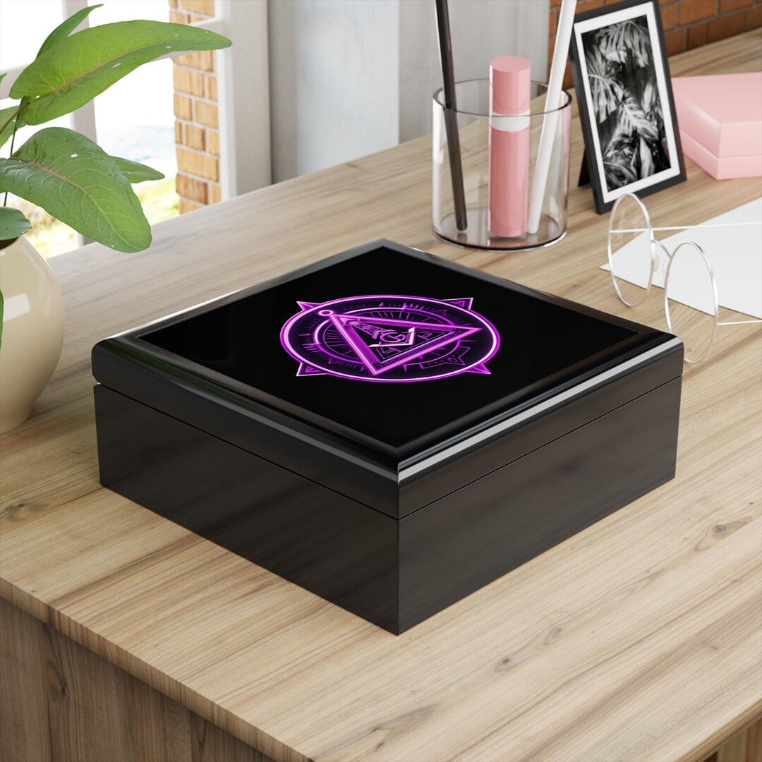 FREE MASONS Mystical Jewelry Box With Illuminated Design Gift for Him ...