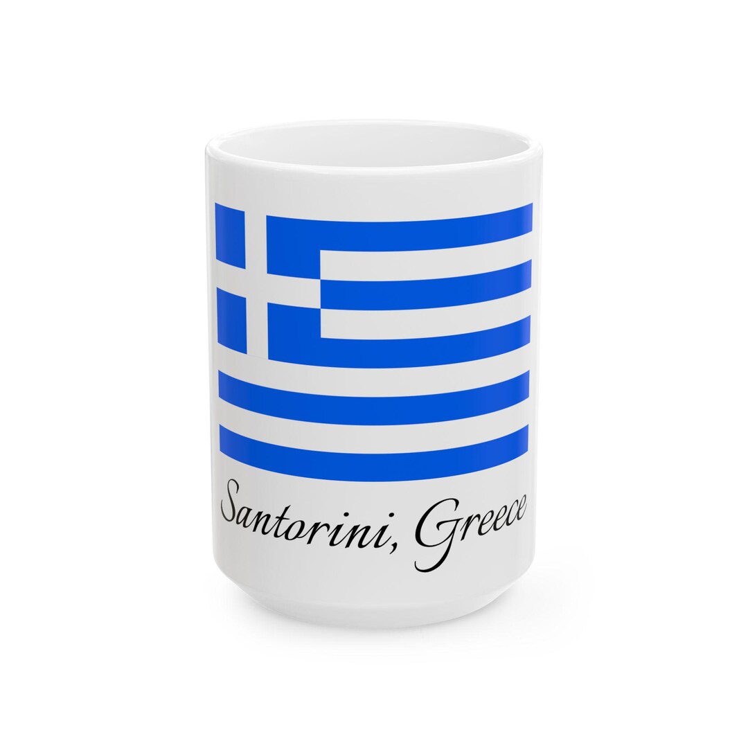 SANTORINI White Ceramic Mug Greek Island Inspired Coffee Cup, Gifts for ...