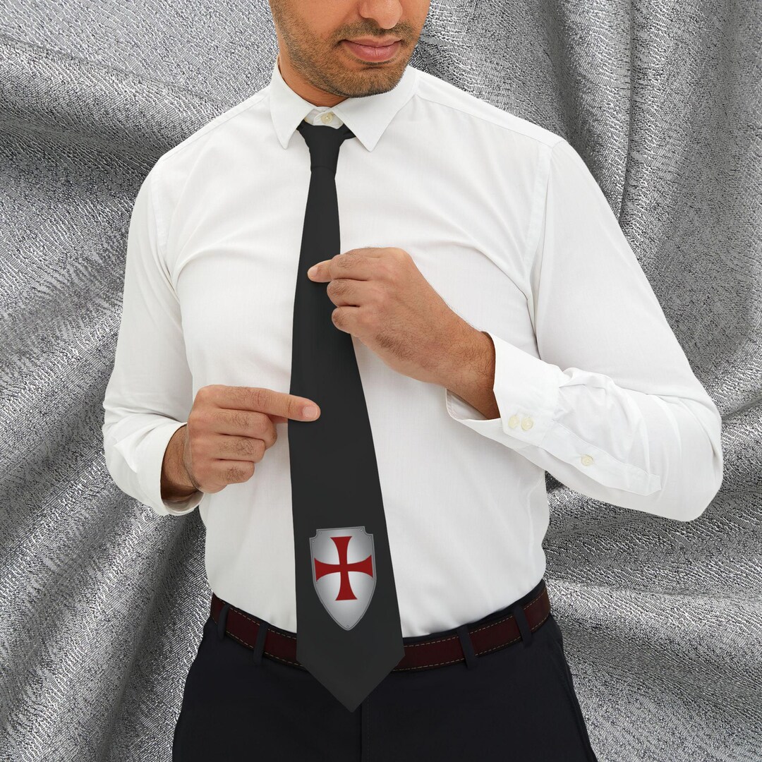TEMPLAR SHIELD Necktie Medieval Knight Heraldry Sacred Society ...