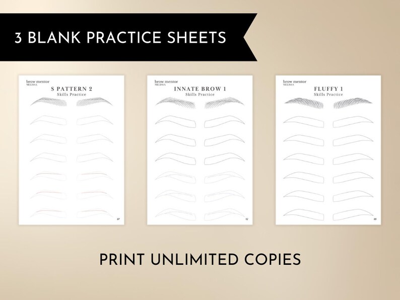 3D Microblading Pattern Steps, Feather Brows Microblading Pattern ...