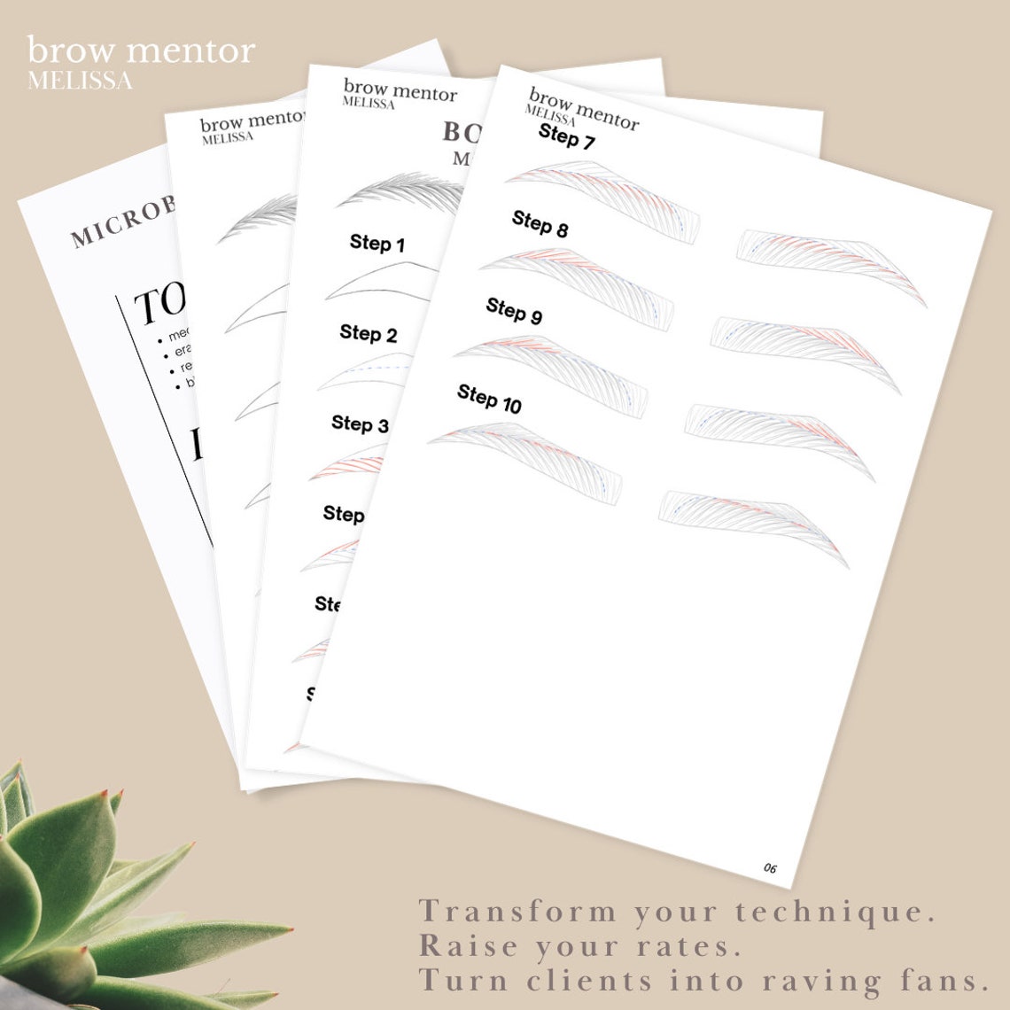 Bold Brows 3 Step-by-step Microblading Pattern - Etsy
