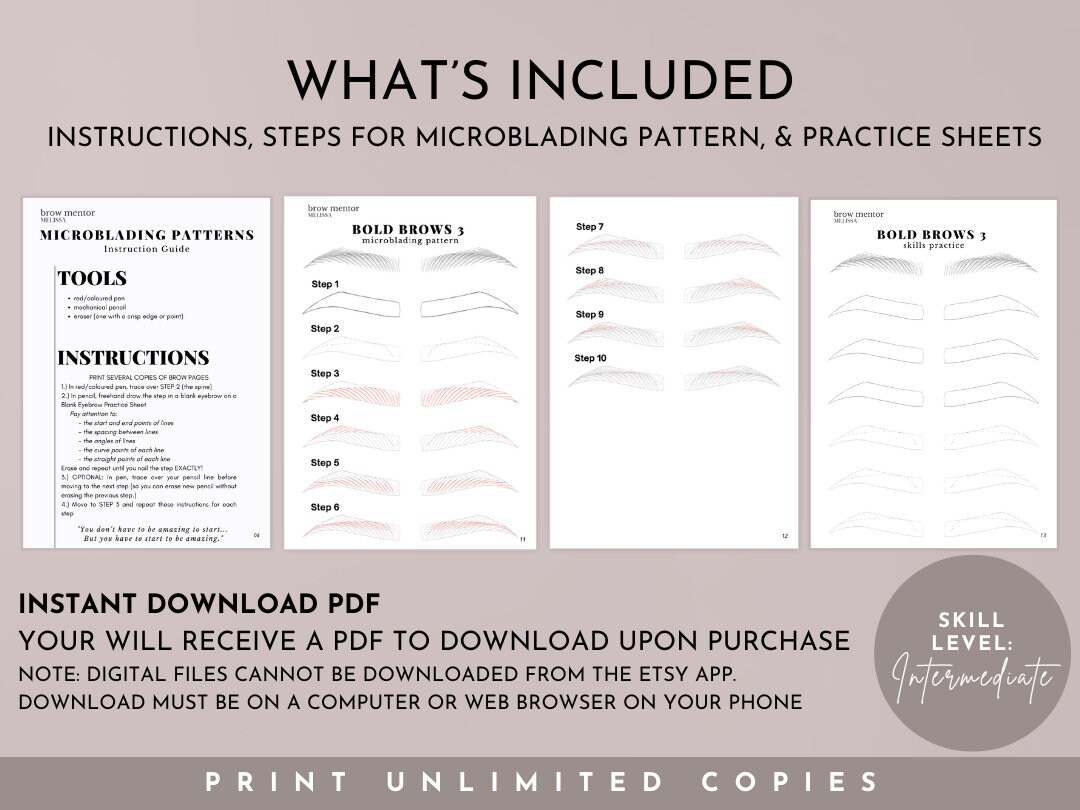 Bold Brows 3 Step-by-step Microblading Pattern Microblading Stroke ...
