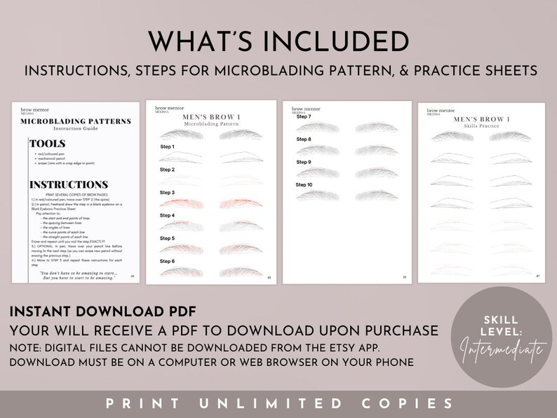 Men's Brow 1 Step-by-step Microblading Pattern Microblading Stroke ...