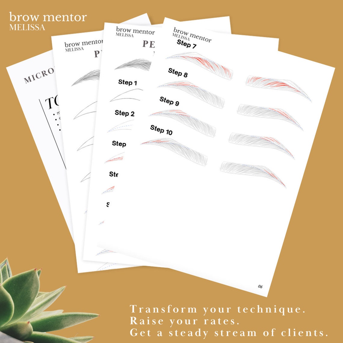 Peaks Pattern 1 Microblading Pattern Step-by-step Microblading Stroke ...