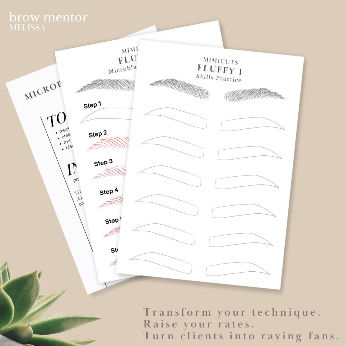 Fluffy 1 Step-by-step Microblading Pattern Microblading - Etsy Canada
