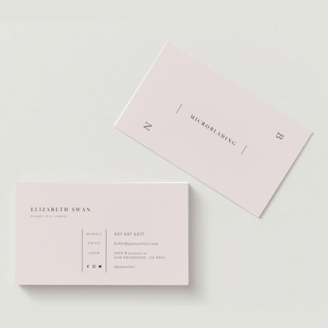 Permanent Makeup Business Cards Template Elegant Business Cards for PMU ...