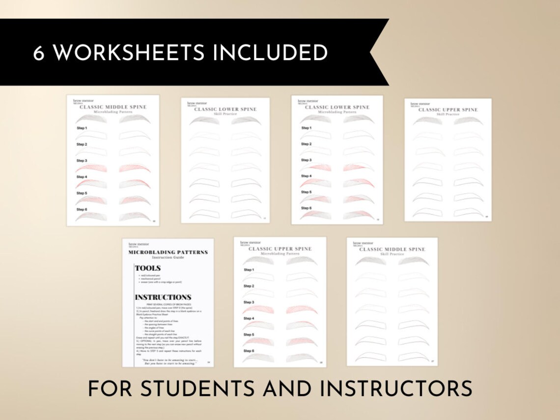 Simple Brow Microblading Pattern Step-by-step, Basic Microblading ...