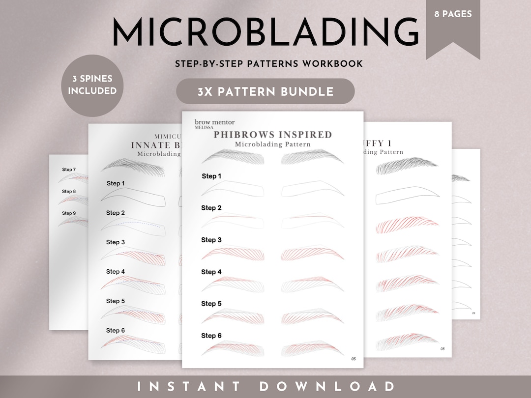 Step-by-step Brow Patterns Guide, Natural Microblading Hair Stroke ...