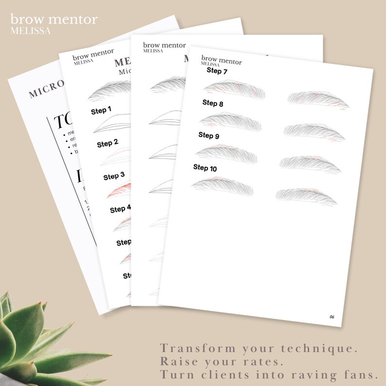 Men's Brow 1 Step-by-step Microblading Pattern Microblading Stroke ...