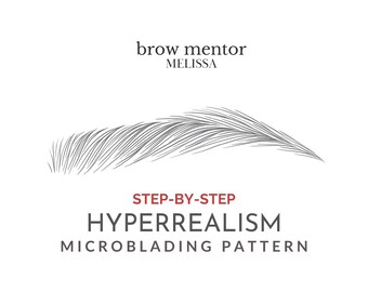 Realism Microblading Pattern Step-by-step, Hair Stroke Template ...