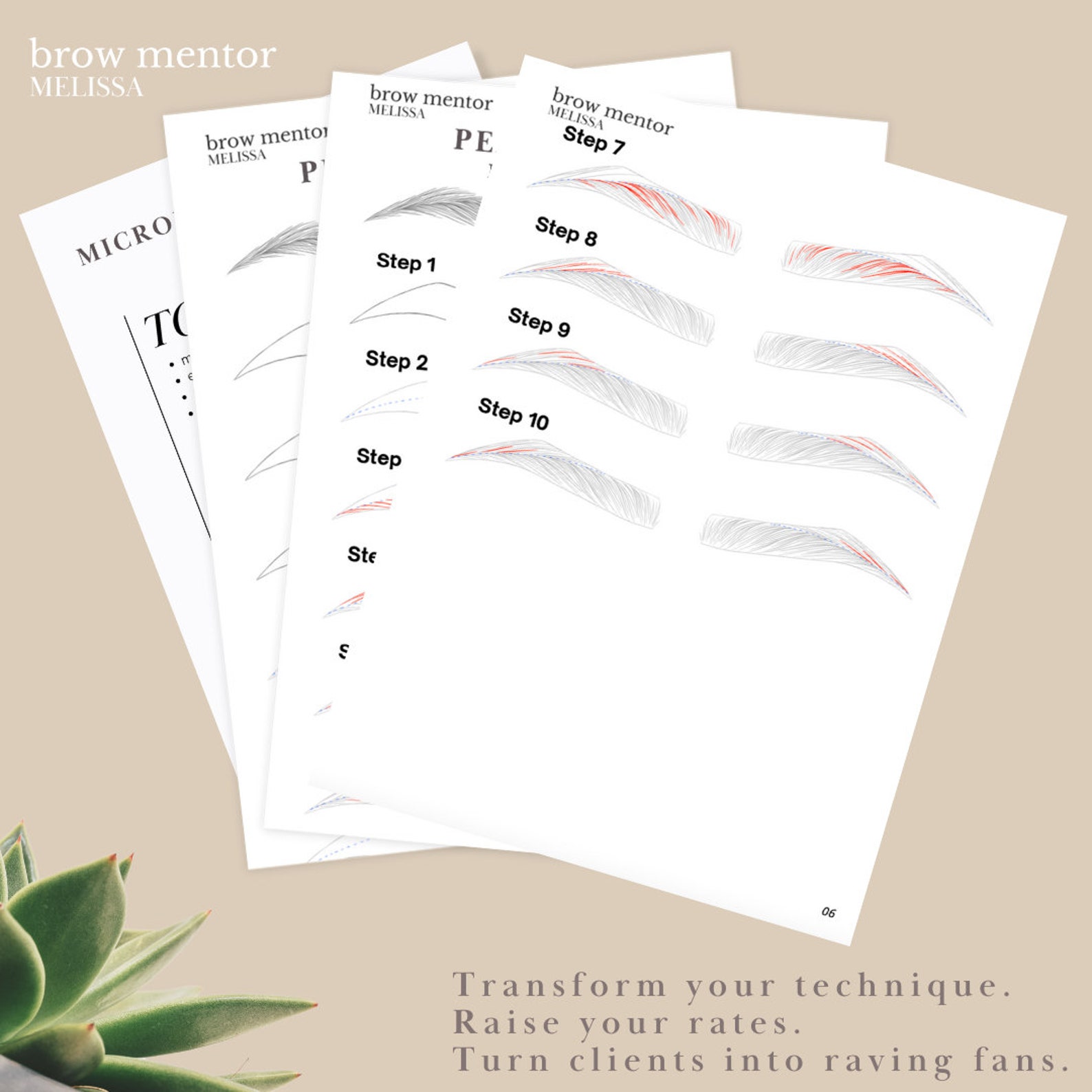 Peaks Pattern 1 Microblading Pattern Step-by-step - Etsy