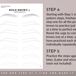 Bold Brows 3 Step-by-step Microblading Pattern Microblading Stroke Pattern Template Phibrows ...