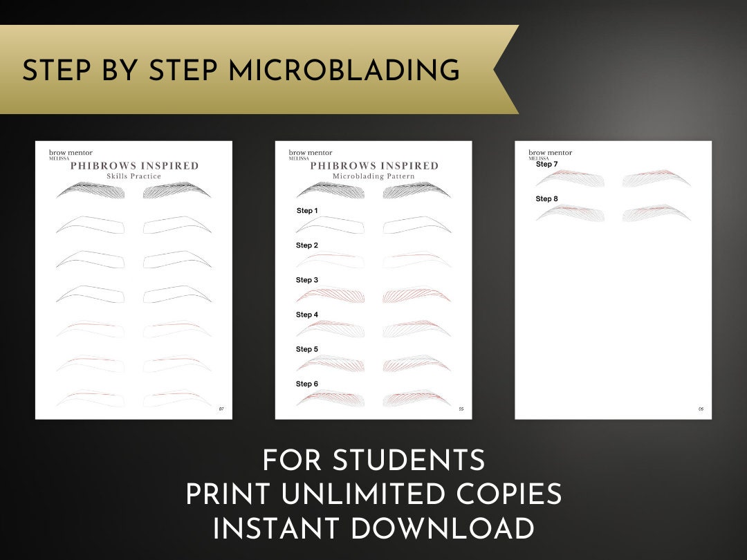 Phibrows Step-by-step Microblading Pattern With More Stroke Distance ...