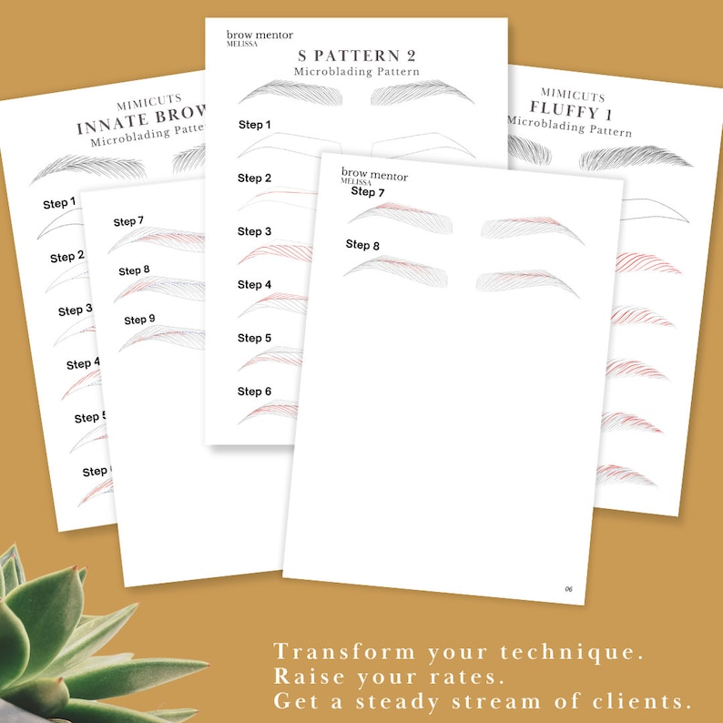 Microblading Patterns Step-by-step Microblading Stroke - Etsy UK