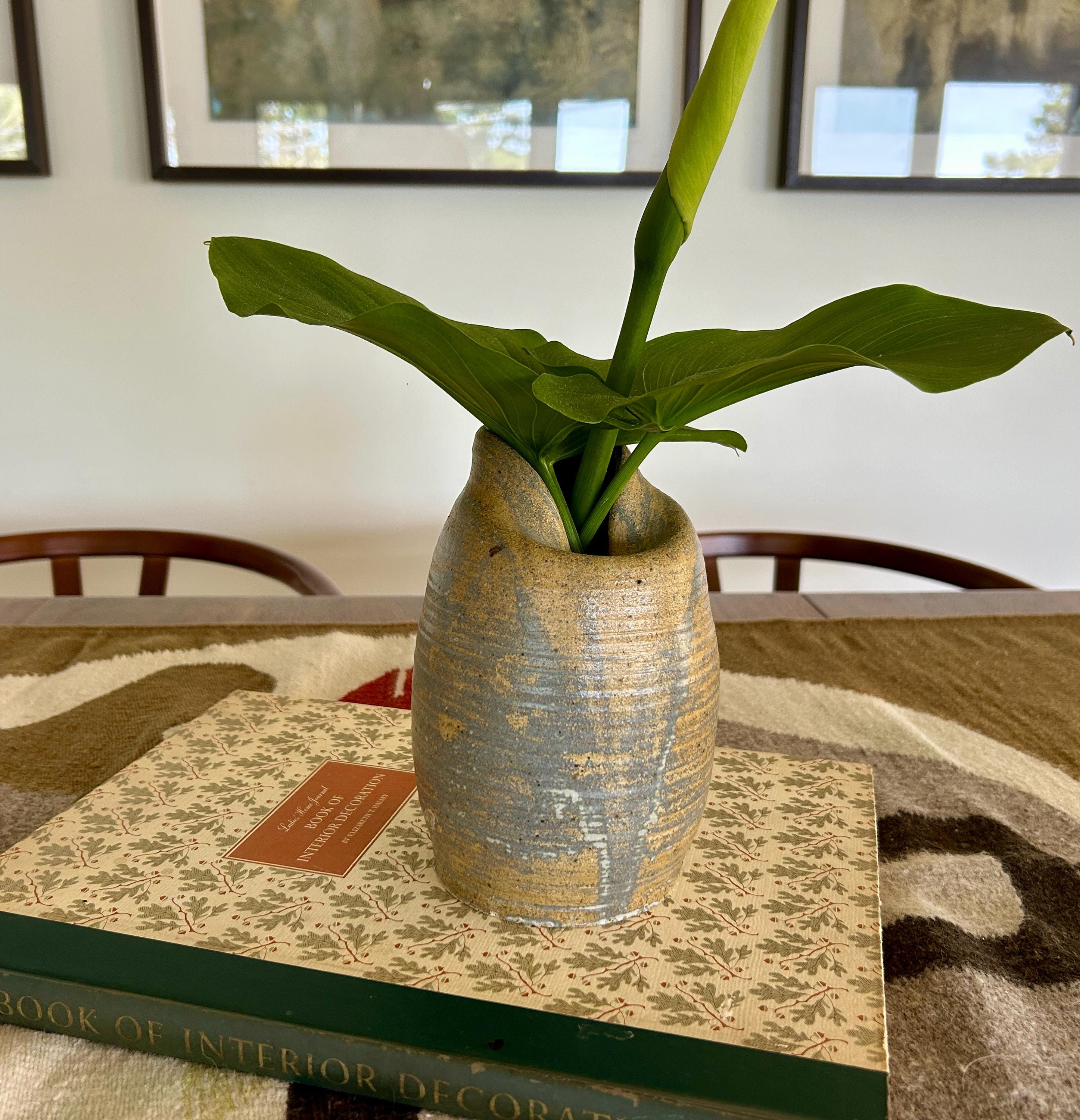 Studio Pottery Vase, Neutral Earth Tone Glaze, Hand Thrown Vintage ...