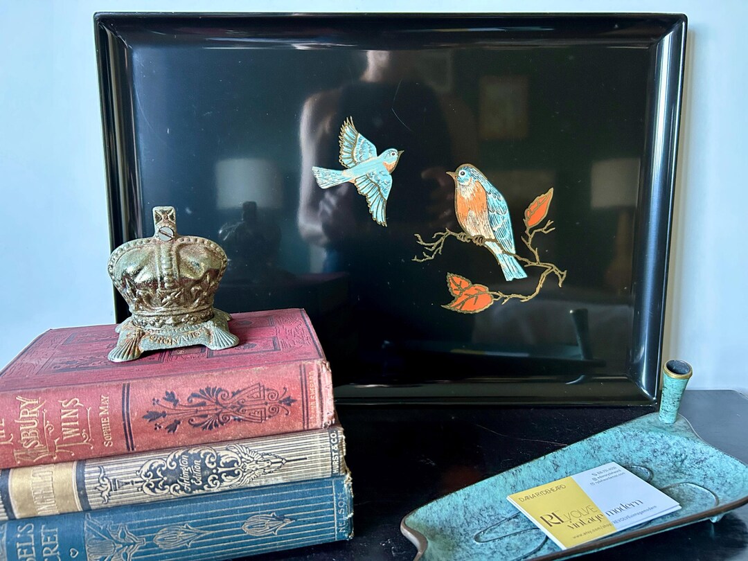 Couroc Serving Tray, Rare Bluebird Design, Couroc of Monterey Vintage ...