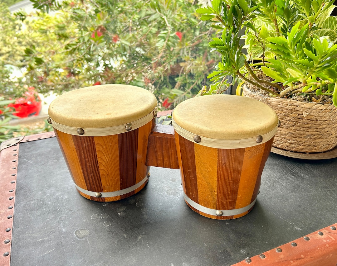 Bongo Drums, Vintage 60s Drums, Tiki Home Decor, Tropical Style ...