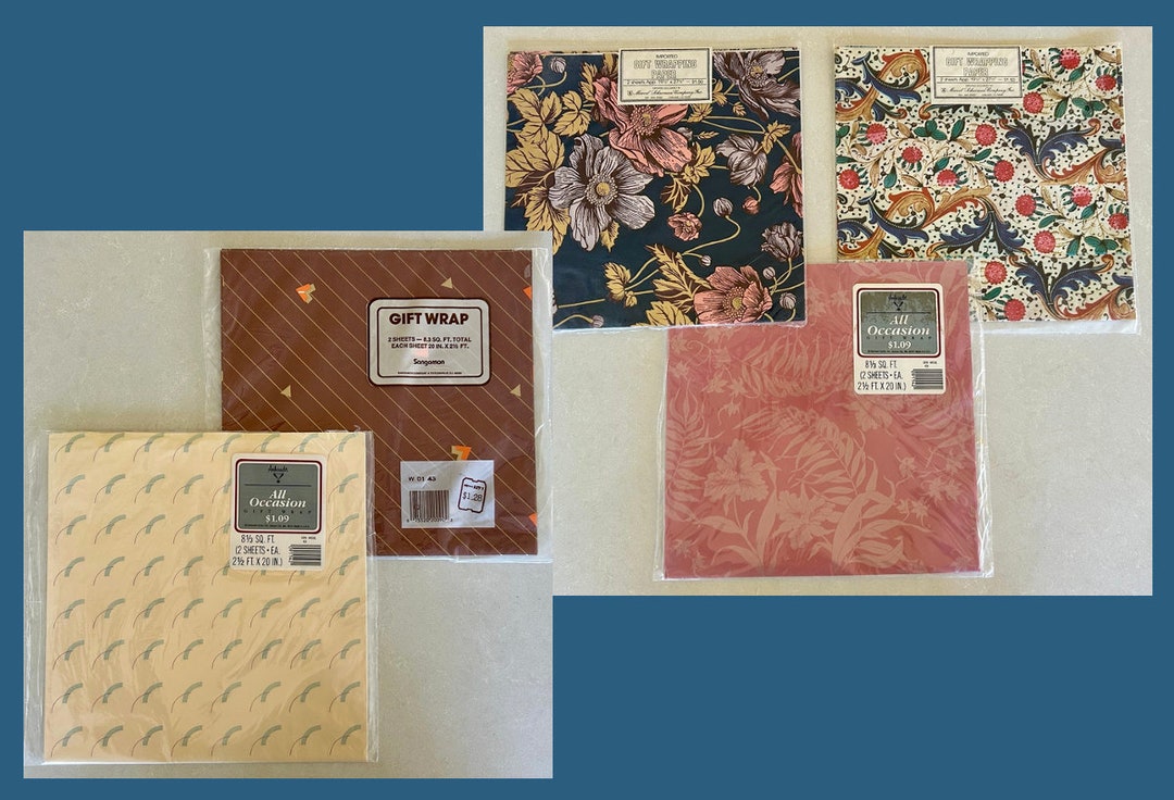 Vintage 1980s Gift Wrap, Assorted Designs From the 80s, NWT and ...