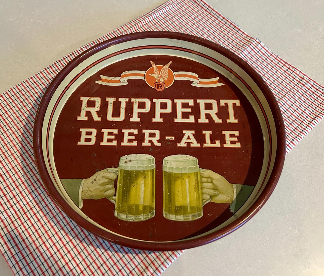 Ruppert Beer Ale Round Tray, Vintage Bar Decor, 1950s Collectible Beer ...