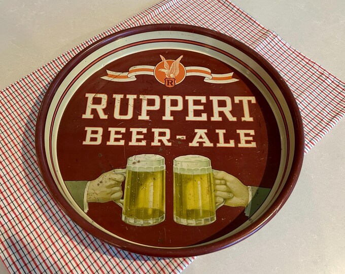 Ruppert Beer Ale Round Tray, Vintage Bar Decor, 1950s Collectible Beer ...