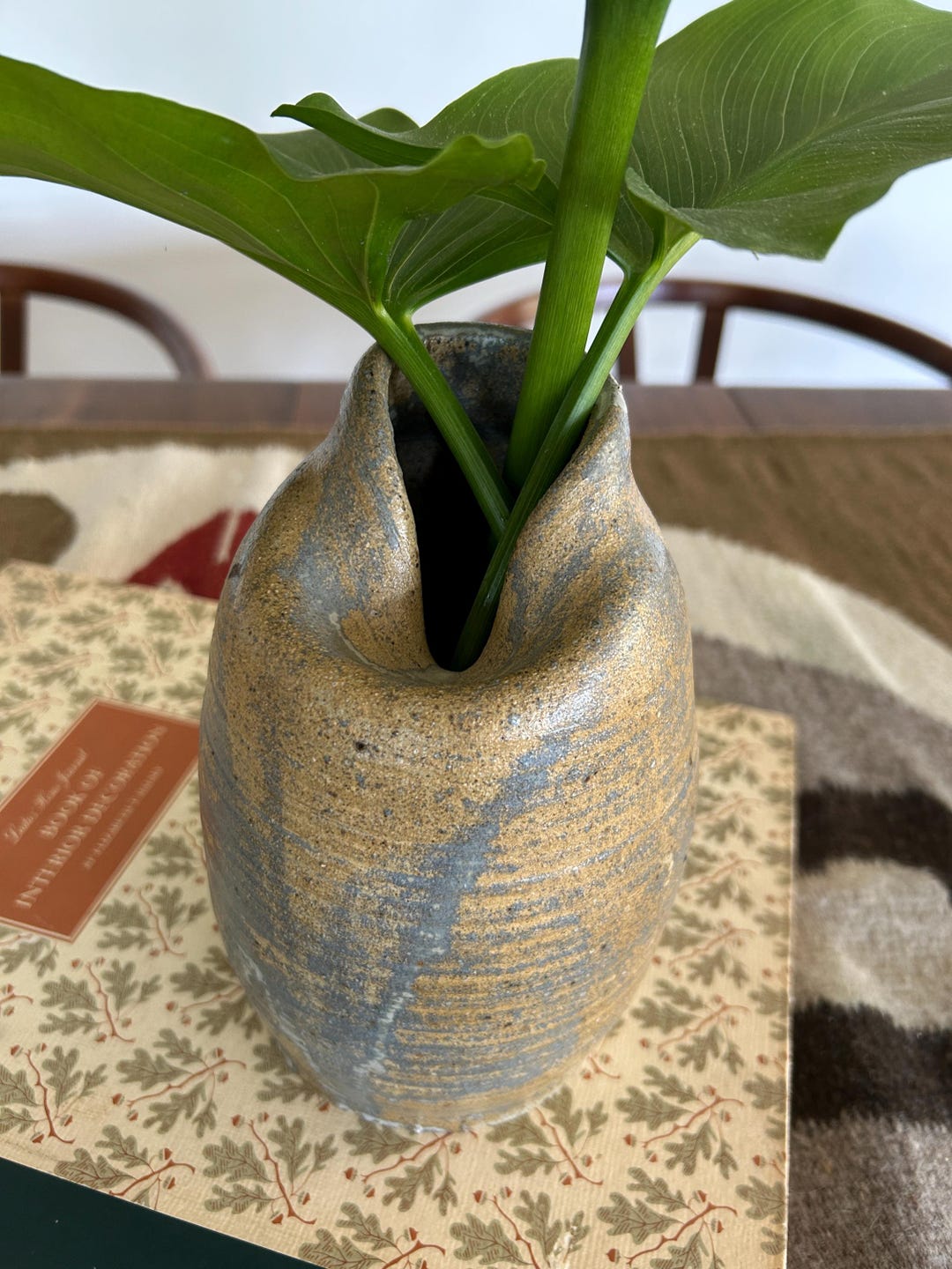 Studio Pottery Vase, Neutral Earth Tone Glaze, Hand Thrown Vintage ...
