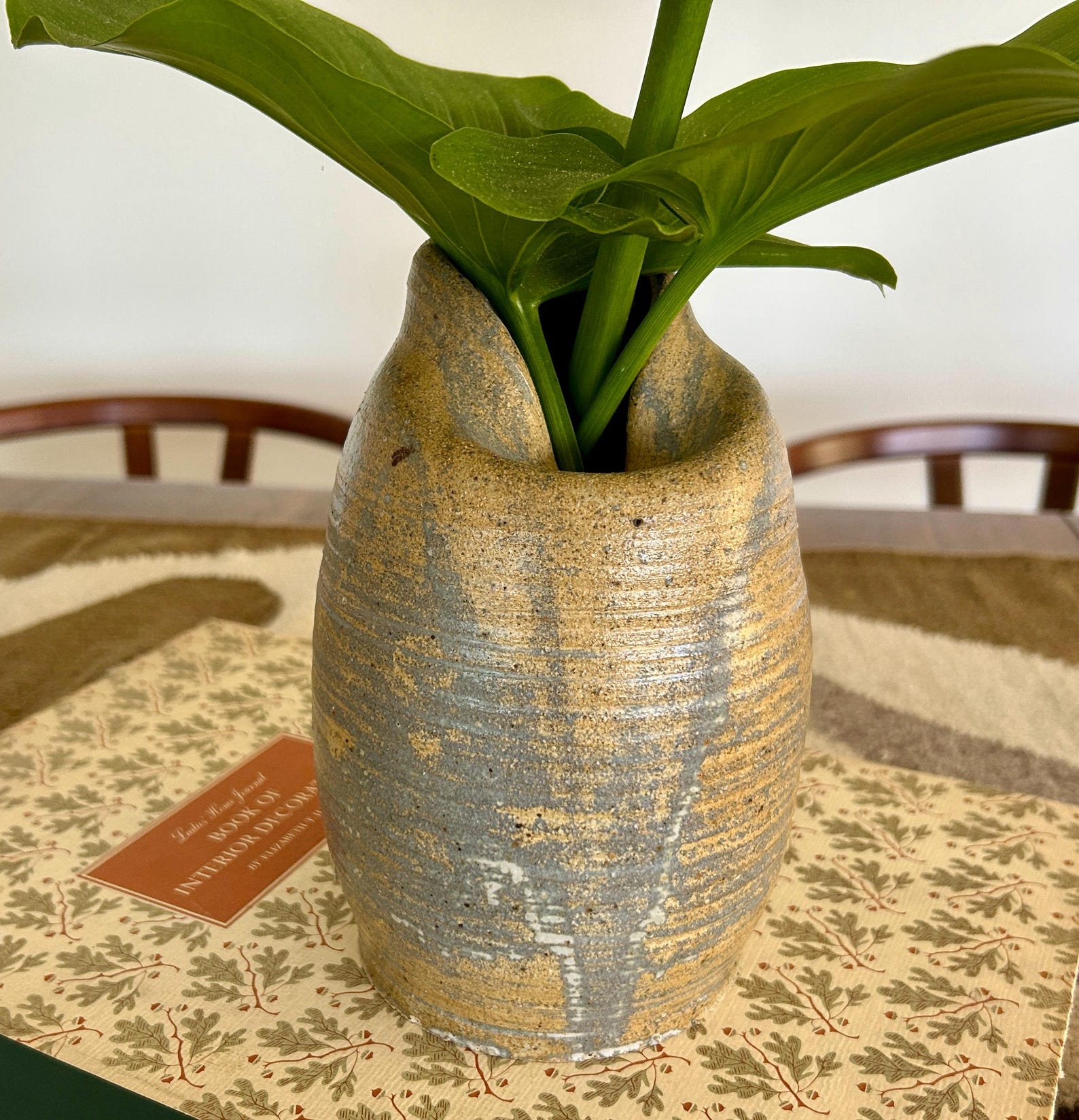 Studio Pottery Vase, Neutral Earth Tone Glaze, Hand Thrown Vintage ...