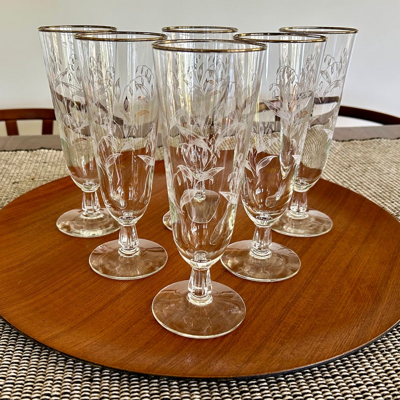 Gold Rim Pilsner Glass - Etsy