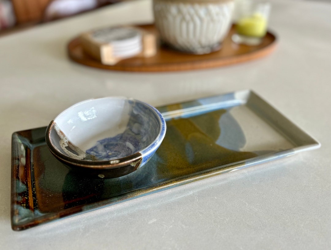 2-pc Studio Pottery Appetizer Set, Handmade Vintage Ceramic Serveware ...