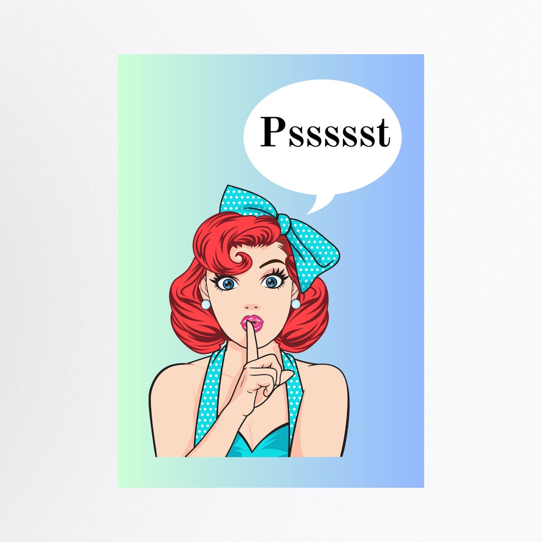 Cute Psssst Pop Art Print, Girly Pop Art, Comic Stile T-shirt, Pop Art ...
