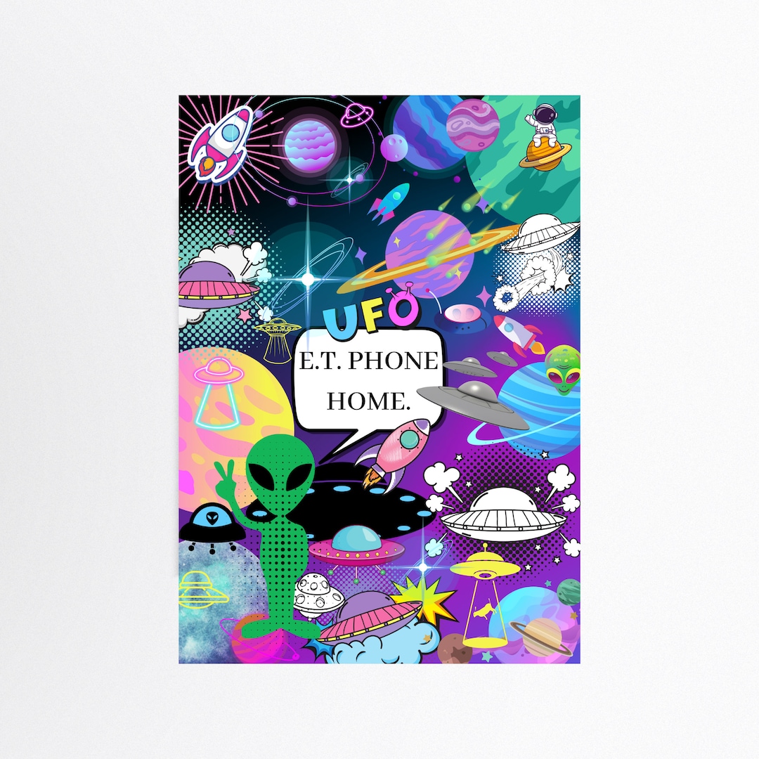 Alien Pop Art, Pop Art Print, Pop Art Wall Art, Comic Book Art, ET ...