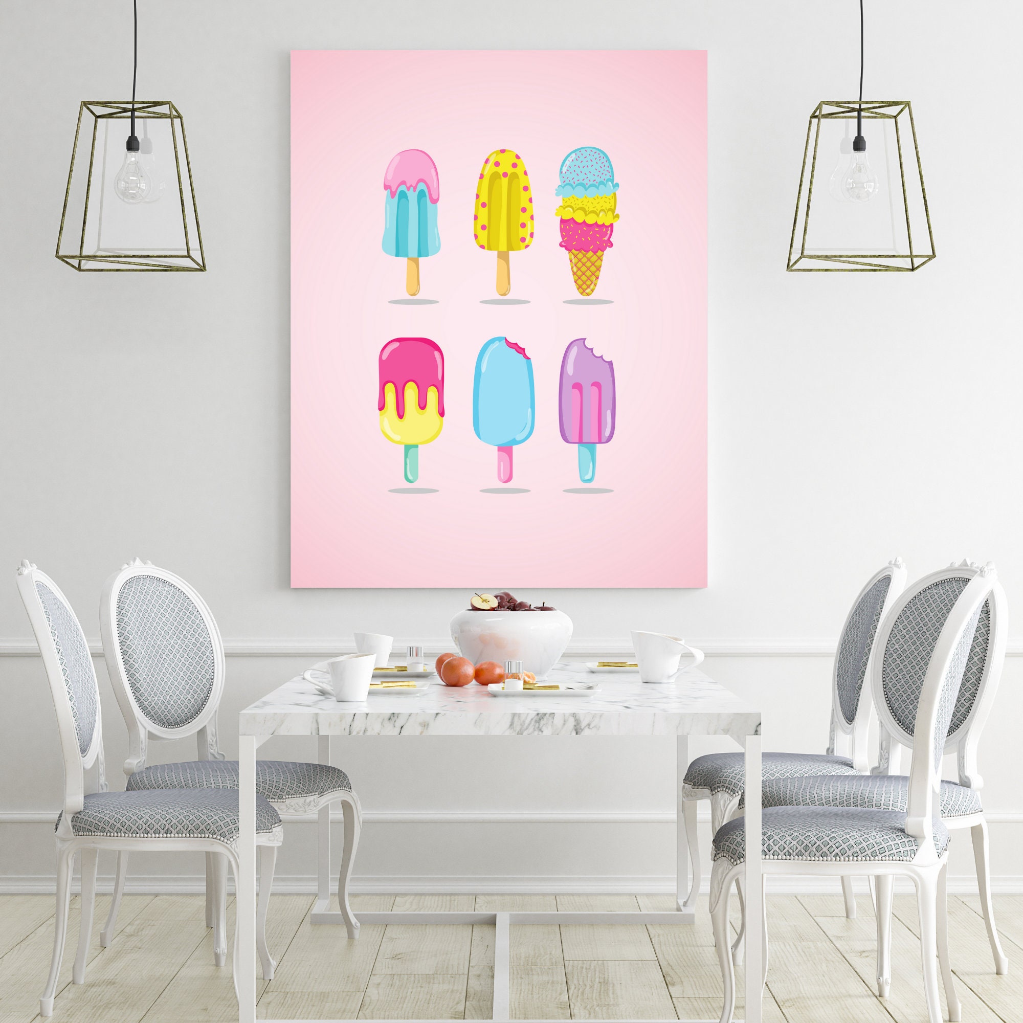 Popsicle Wall Art, Ice Cream Print, Pop Art Print, Food Wall Art ...