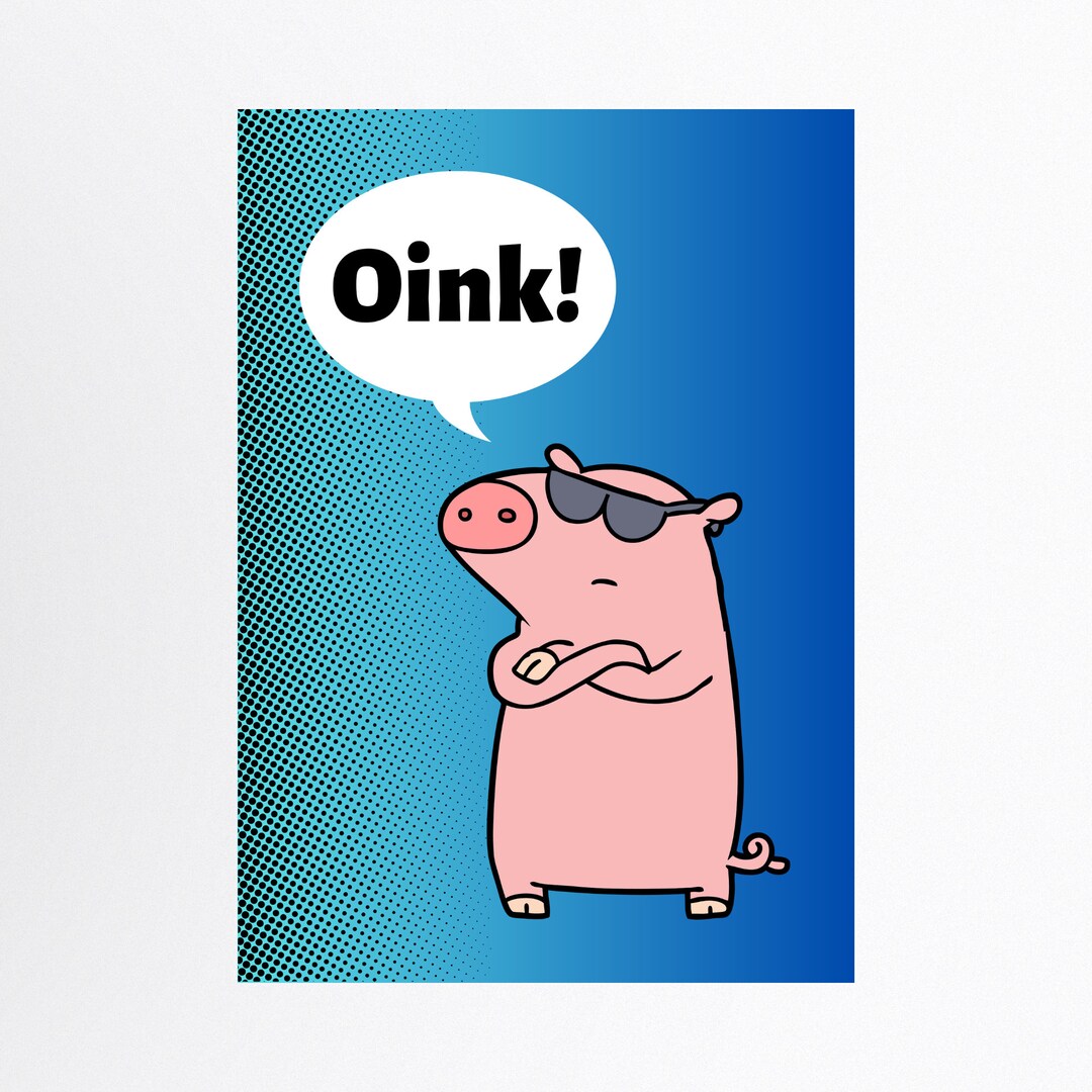 Grumpy Pig Art, Pig T-shirt Printable, Instant Download Pig Art, Tote ...