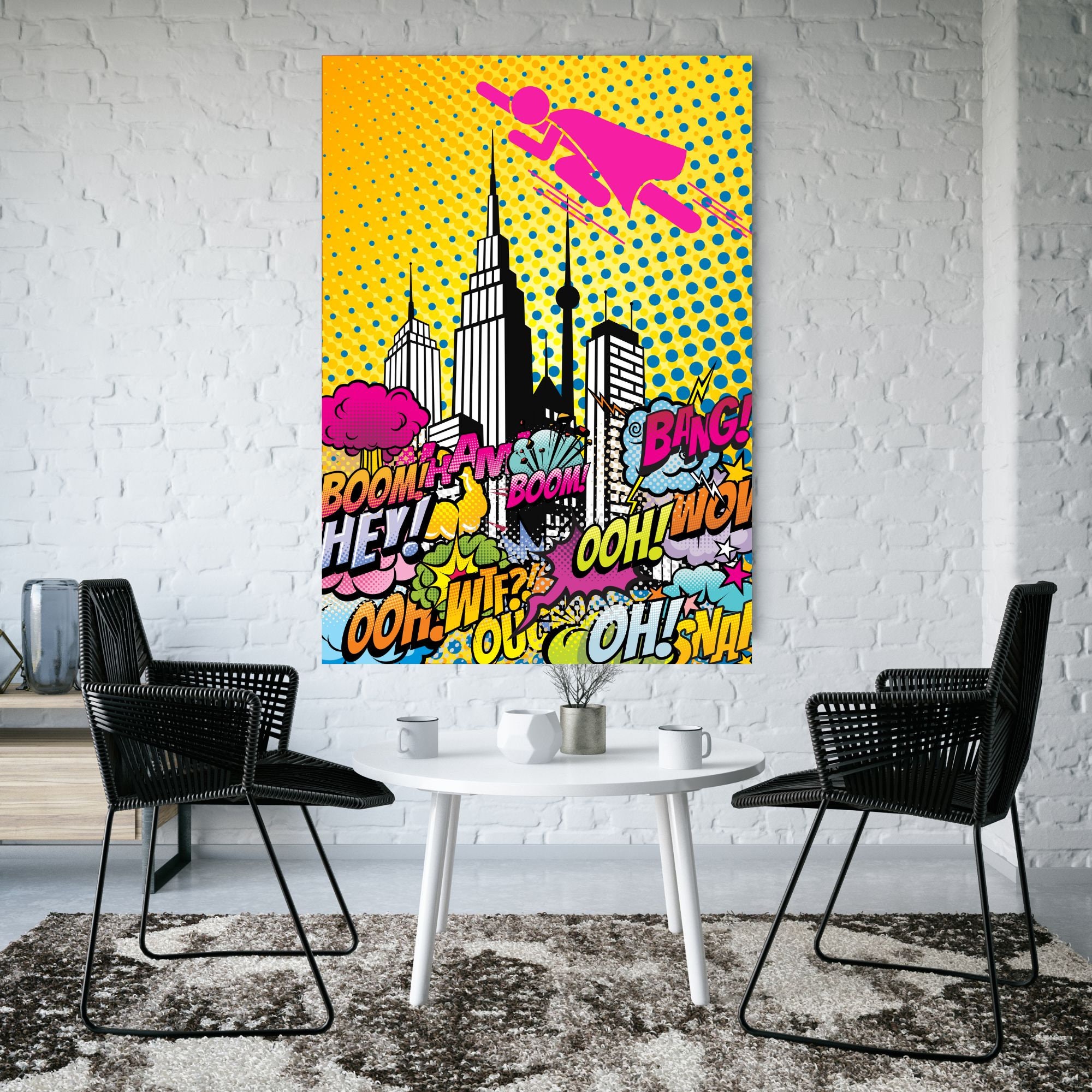 Superhero Pop Art Poster, Pop Art Print, Pop Art Wall Art, Comic Style ...