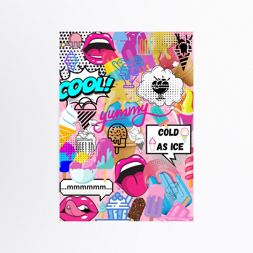 Pop Art Ice Cream Poster: Colorful Girly Print (digital Download) - Etsy