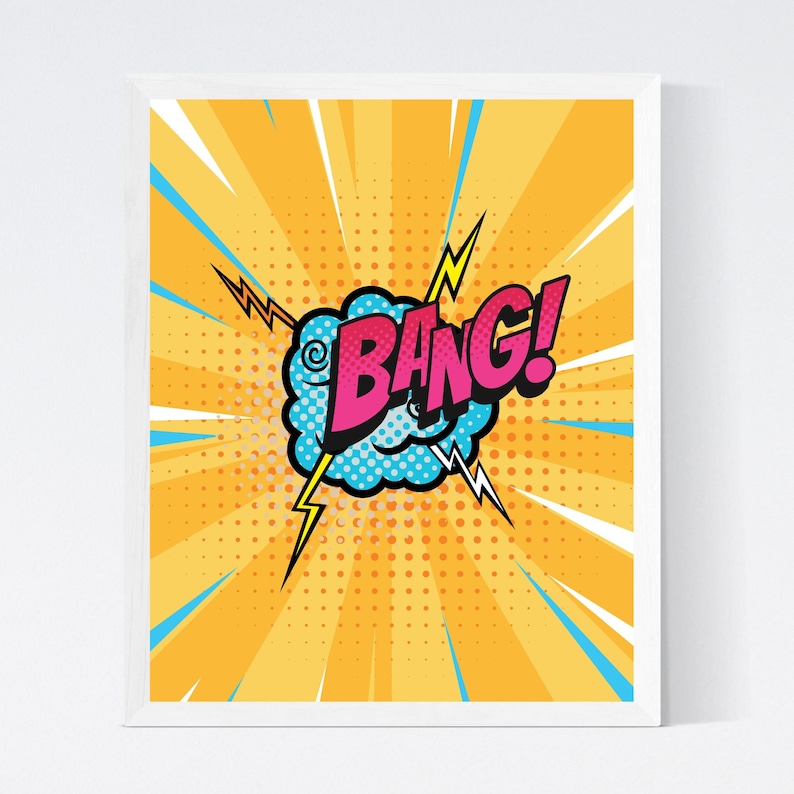 BANG Pop Art Poster, Pop Art Print, Pop Art Wall Art, Modern Wall ...